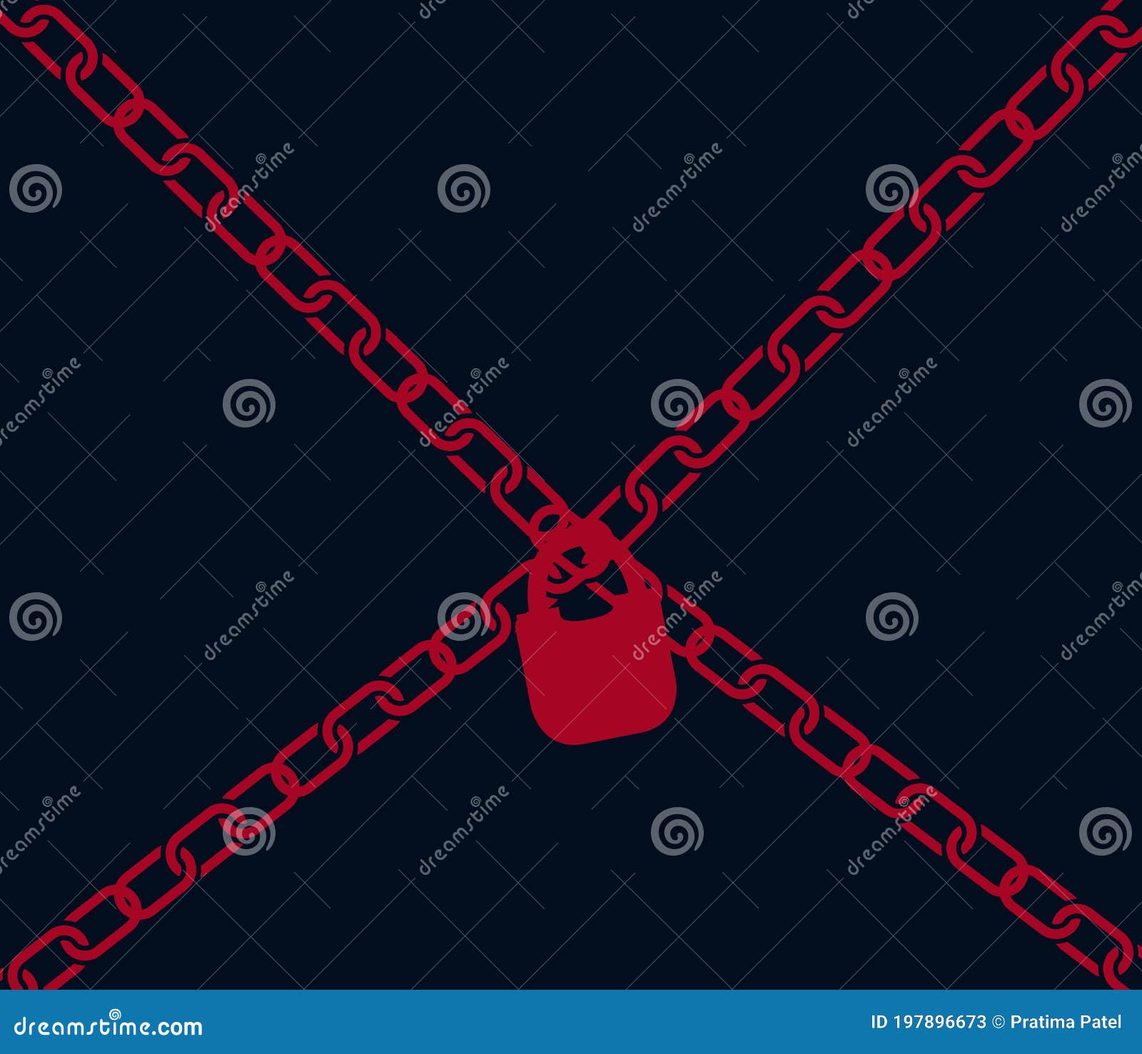 Lockdown Concept, Abstract Background of Colorful Chains and Lock with ...