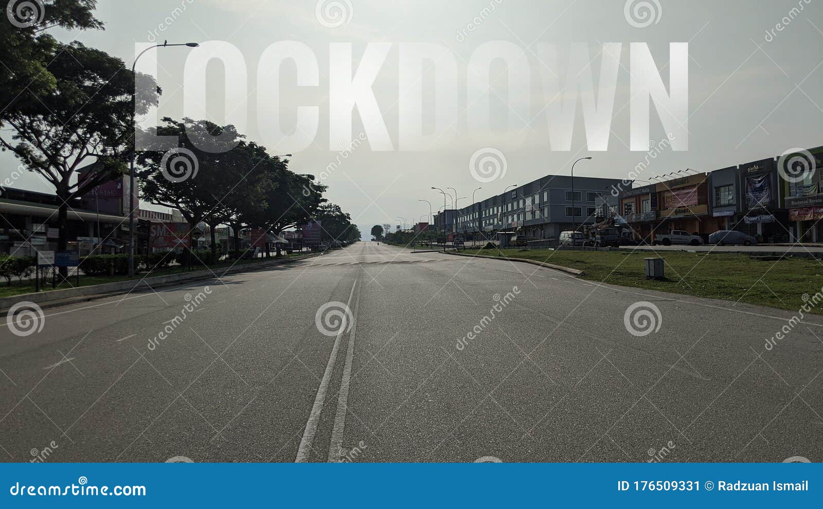 Lockdown. Empty Street during a Lockdown Due To Covid-19 Pendemic Stock ...