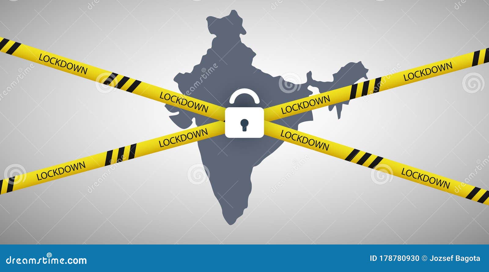 Lockdown in India - Vector Design Concept with Map of India, Cordon ...