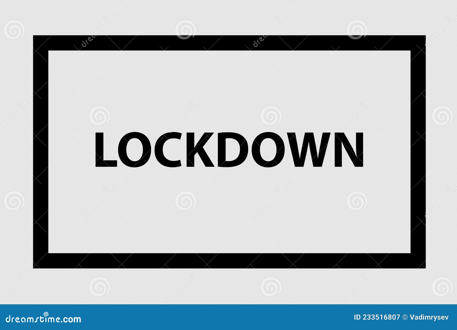 Lockdown Letters in Simple Font with Frame. Stock Vector - Illustration ...