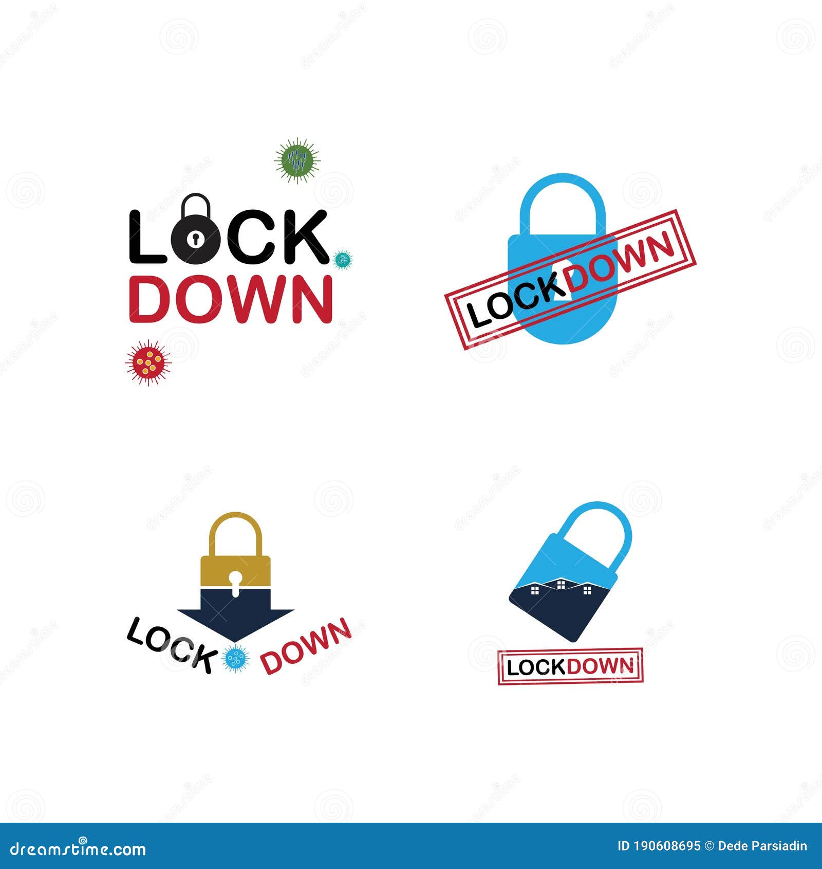 Lockdown stock vector. Illustration of barrier, sign - 190608695