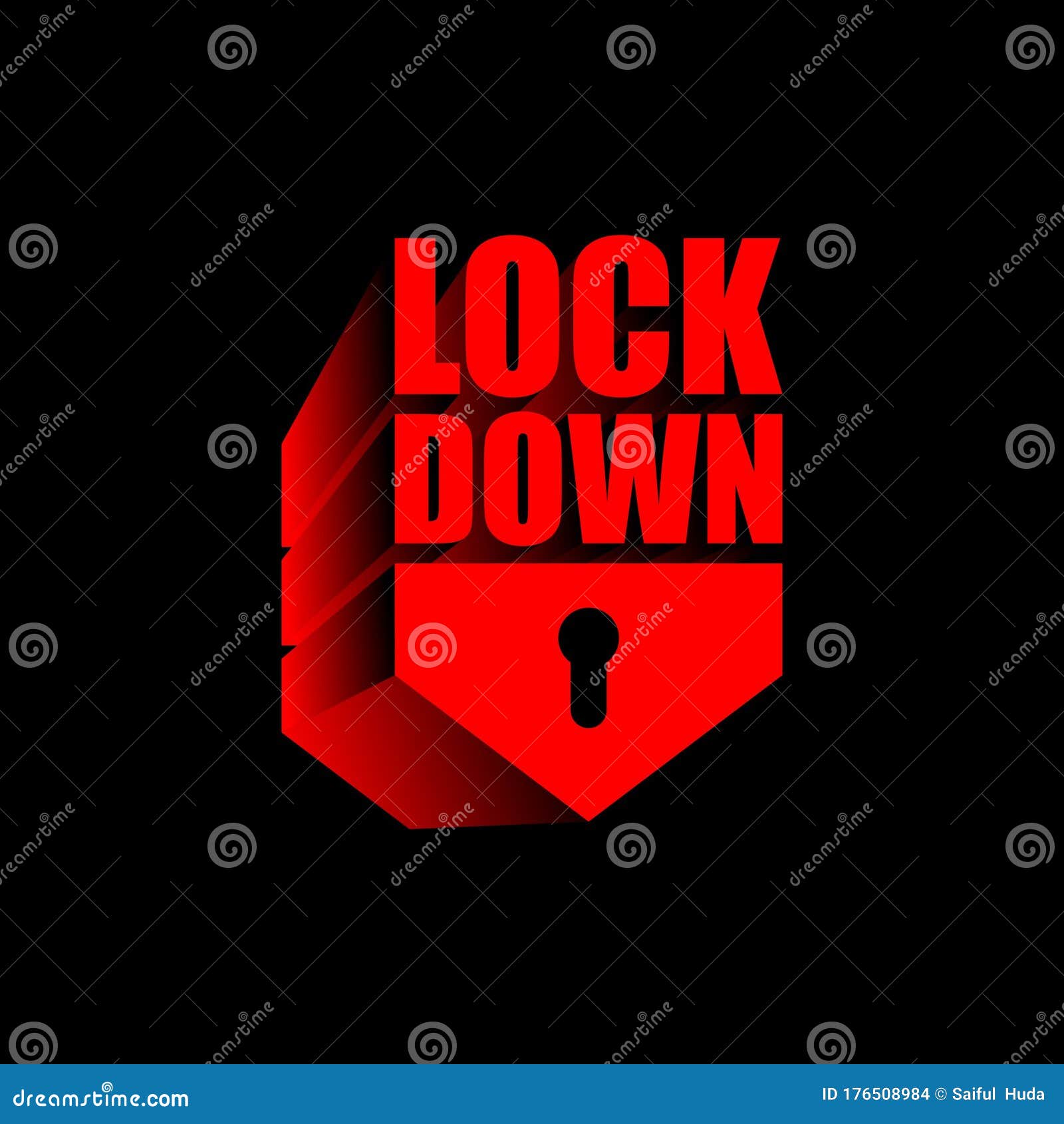 Lockdown Logo Design Vector. Icon Lockdown Stock Vector - Illustration ...
