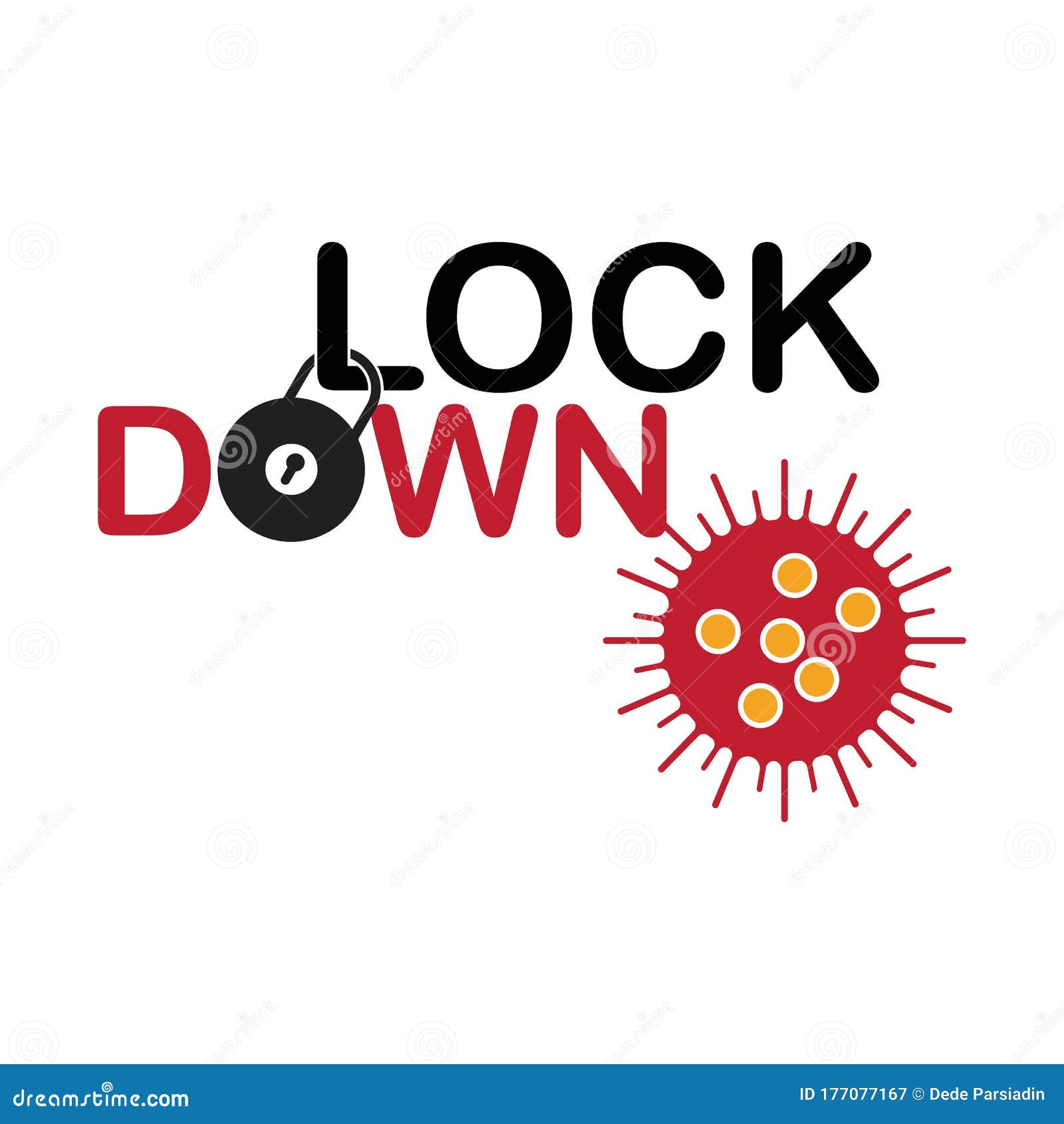 Lockdown Logo Design Vector. Icon Lockdown Stock Illustration ...