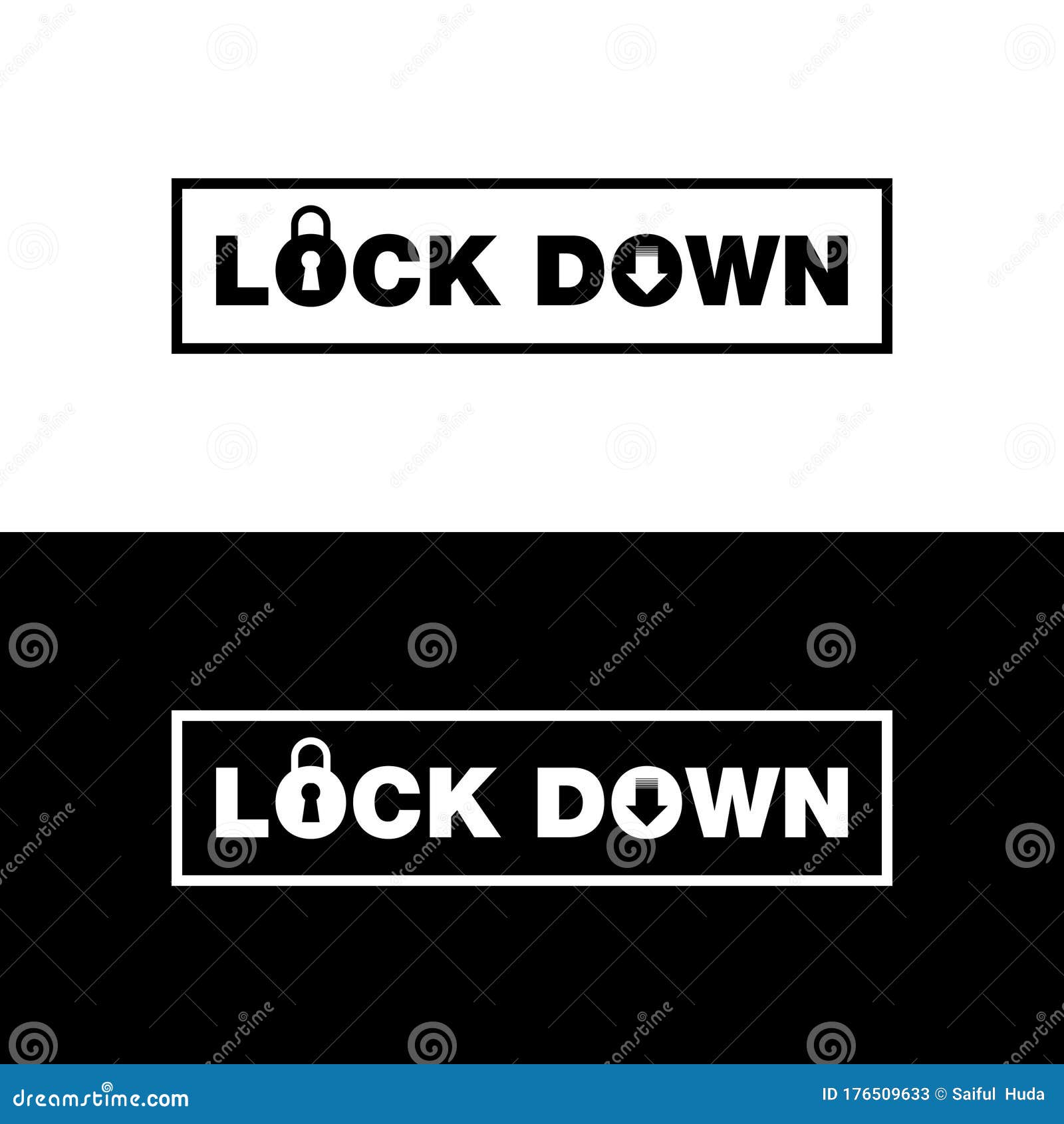 Lockdown Logo Design Vector. Icon Lockdown Stock Vector - Illustration ...