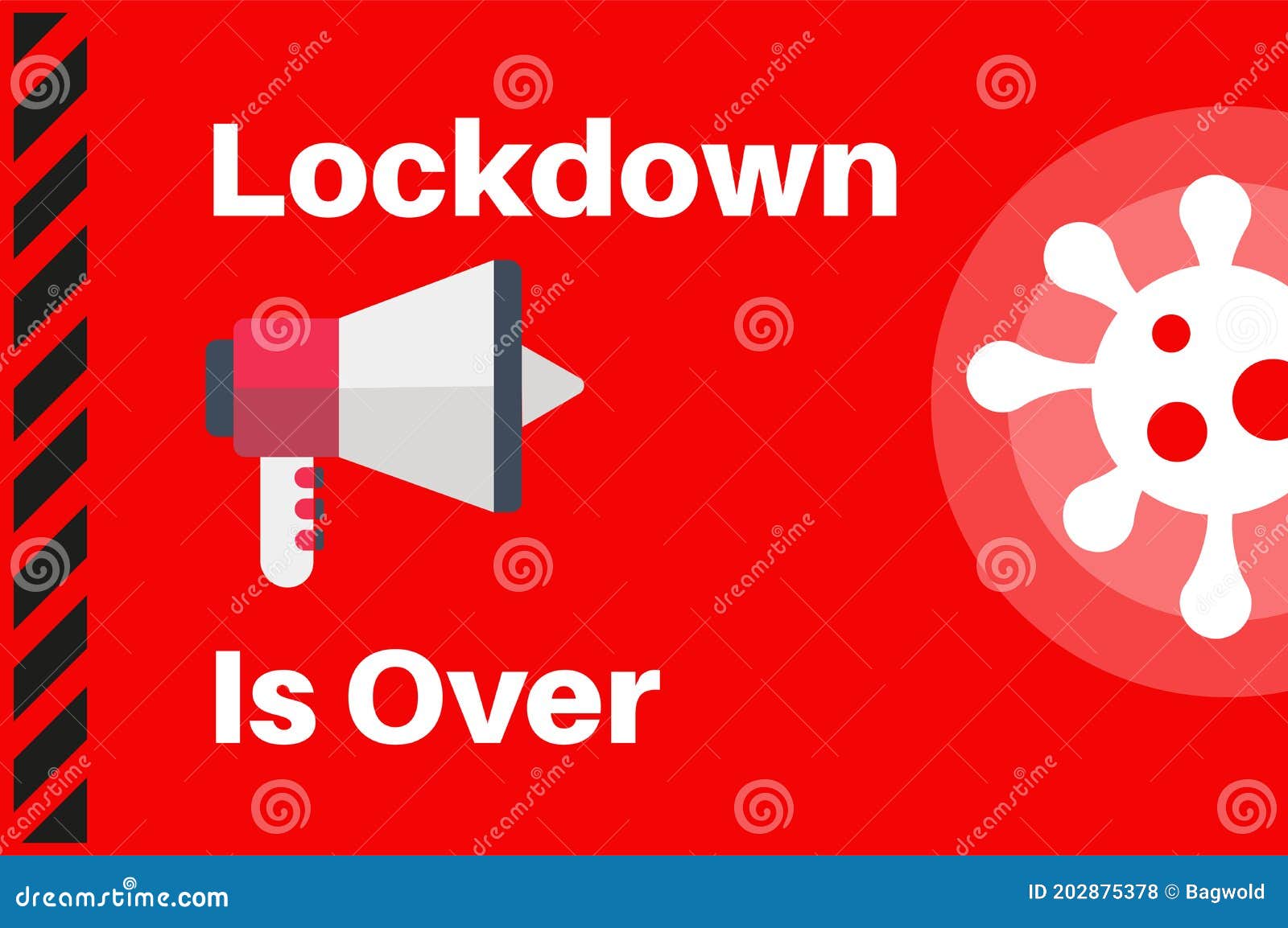 Lockdown is Over Vector Illustration with Virus Logo Stock Vector ...