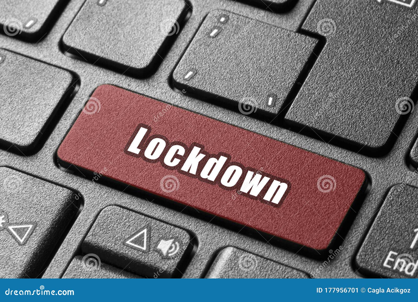 Lockdown Pc Keyboard Button Pushing a Single Word Stock Image - Image ...
