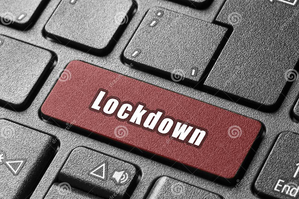 Lockdown Pc Keyboard Button Pushing a Single Word Stock Image - Image ...