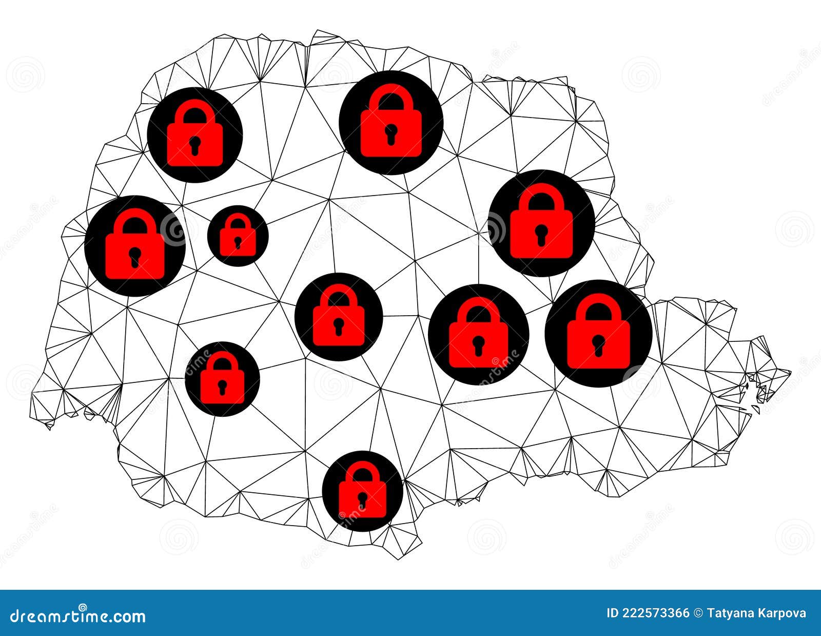 Lockdown Polygonal 2D Mesh Vector Map of Parana State Stock Vector ...