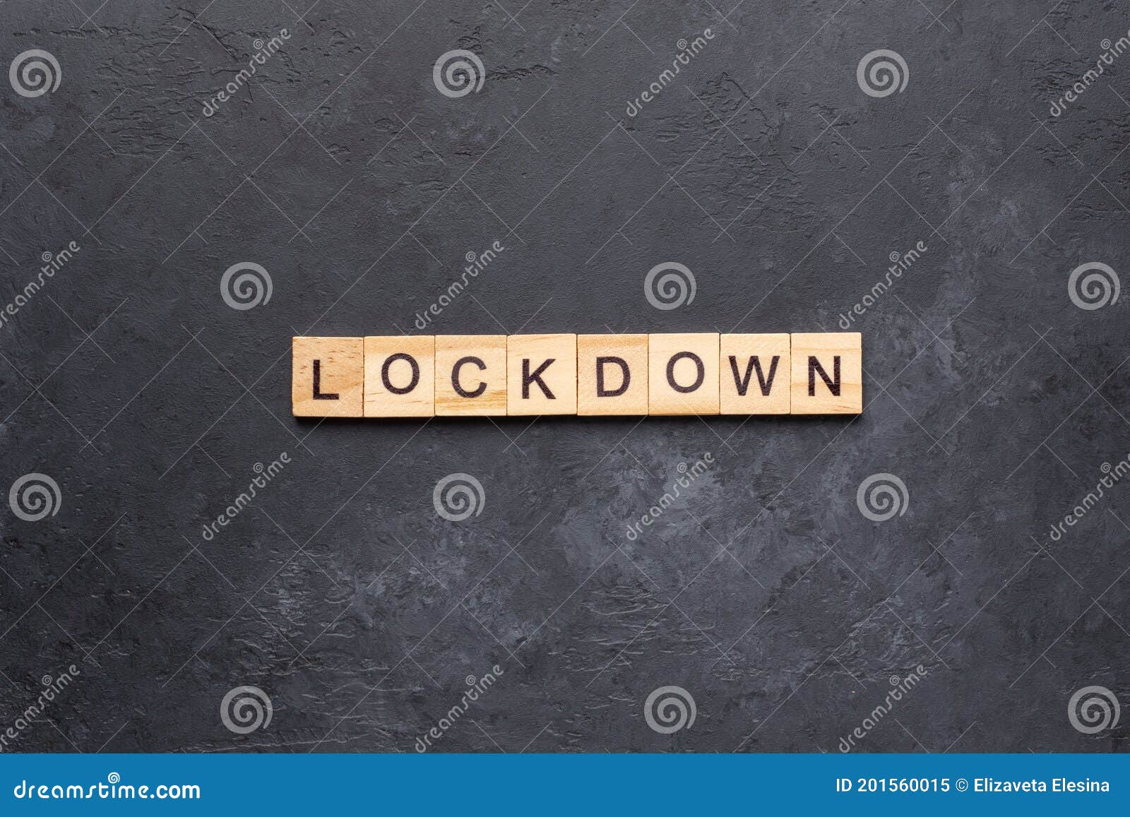 LOCKDOWN Text on Building Blocks on Dark Stone Background Stock Image ...
