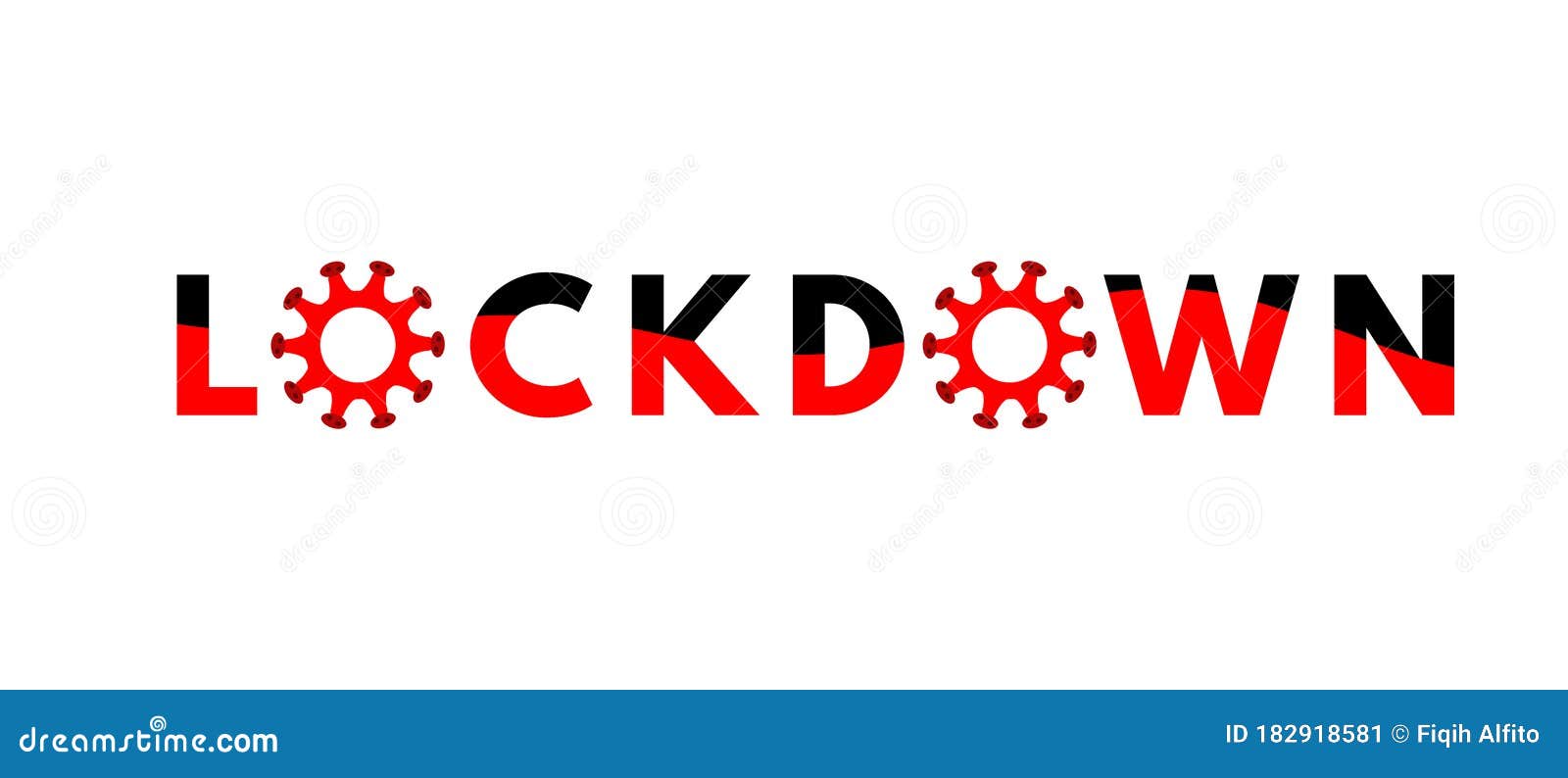 Lockdown Text with Corona Virus. Typography. Vector Eps.10 Stock Vector ...