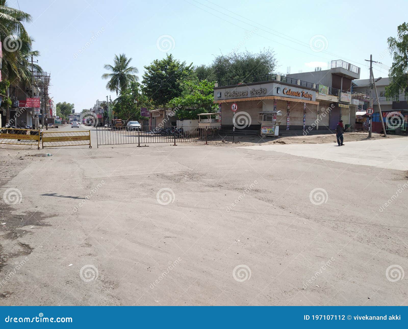 During Lockdown Time Empty Road Image of Vijayapur Editorial ...