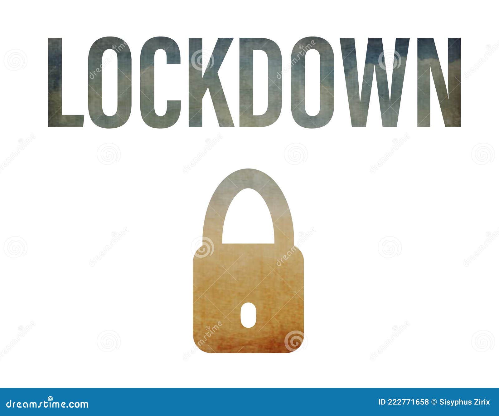 Lockdown Typography Text, White Background, Illustration Image Stock ...