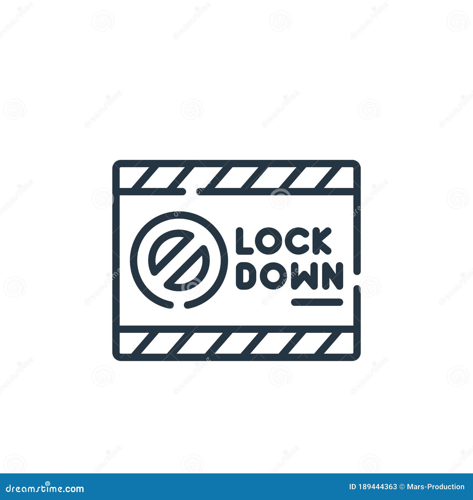 Lockdown Vector Icon Isolated on White Background. Outline, Thin Line ...