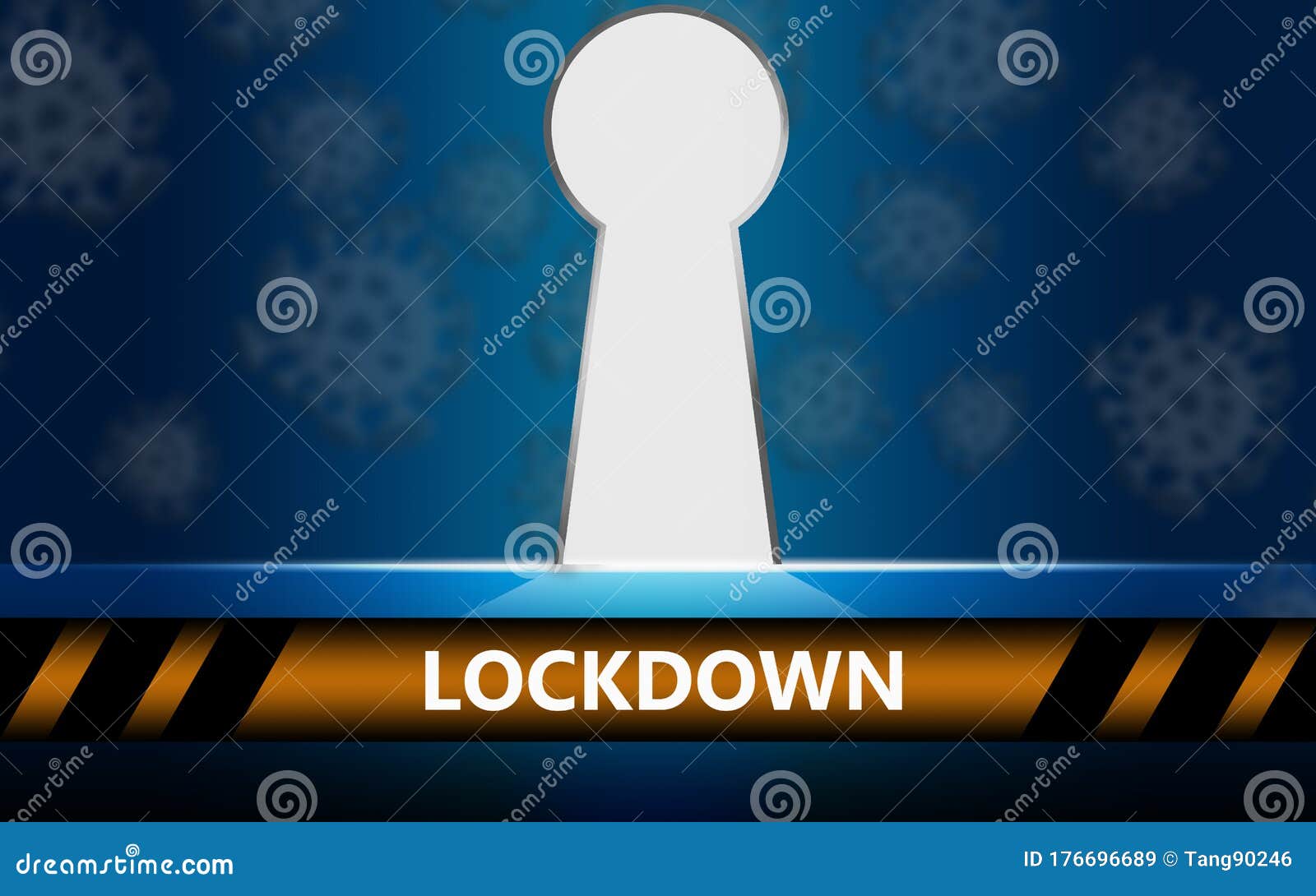 Lockdown Warning Banner and Keyhole Stock Illustration - Illustration ...