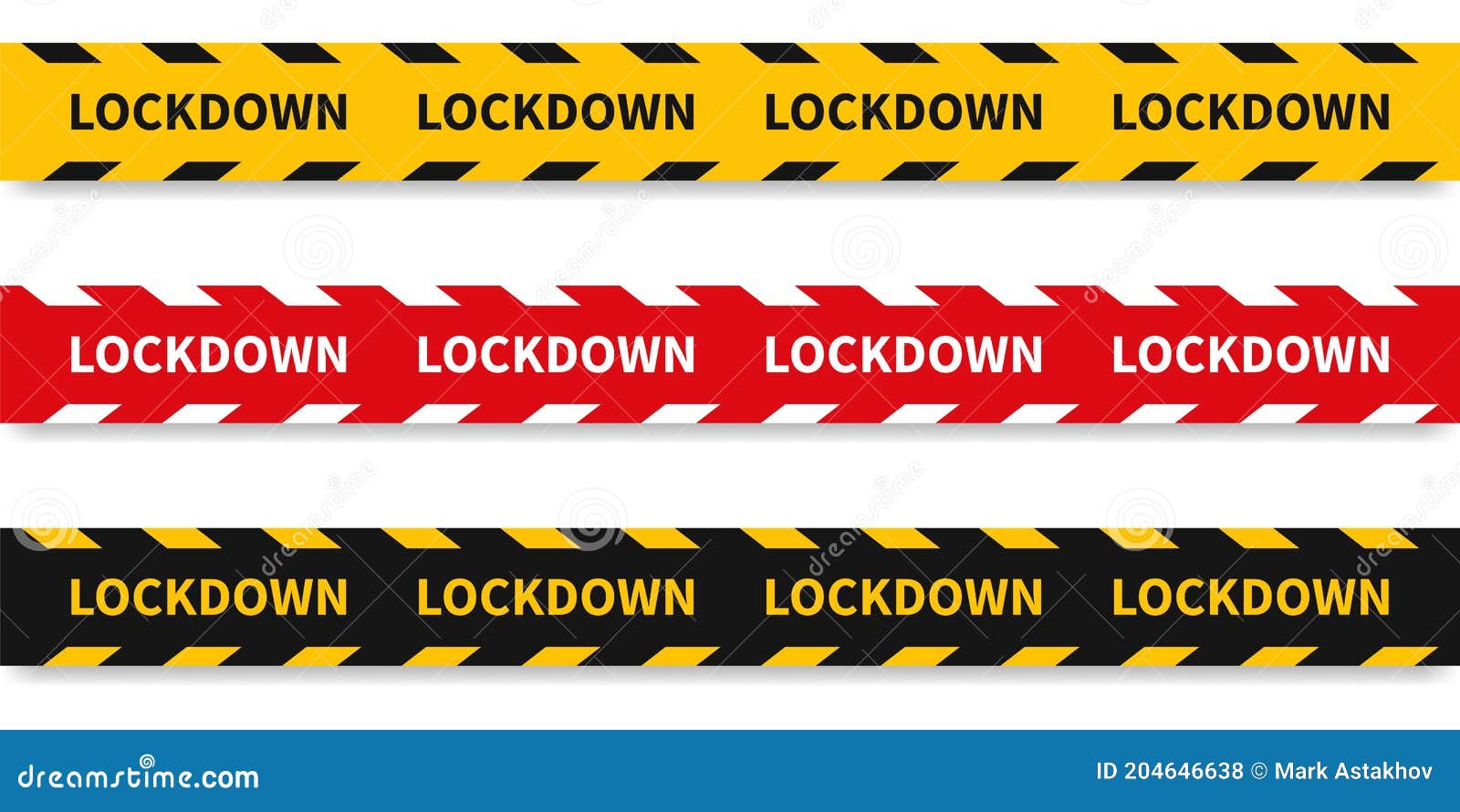 Lockdown Warning Stripes. Vector Illustration Stock Vector ...