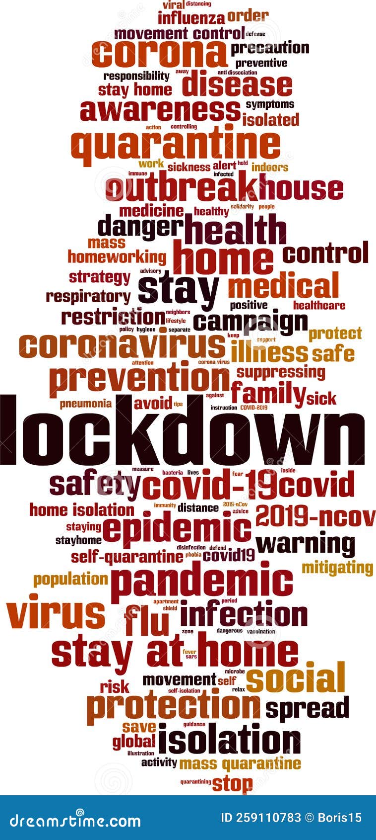 Lockdown word cloud stock vector. Illustration of danger - 259110783
