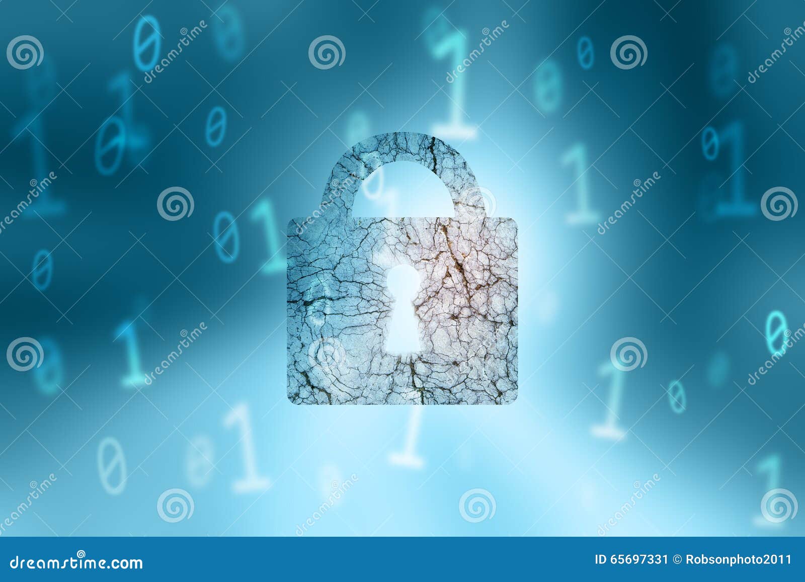 Locked Aged Textured Padlock on Abstract Blue Background Stock ...