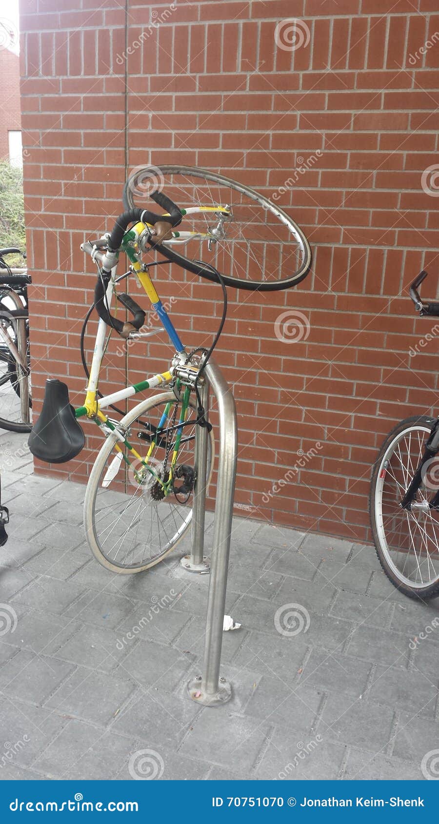 Locked Bike stock photo. Image of sideways, bike, campus - 70751070