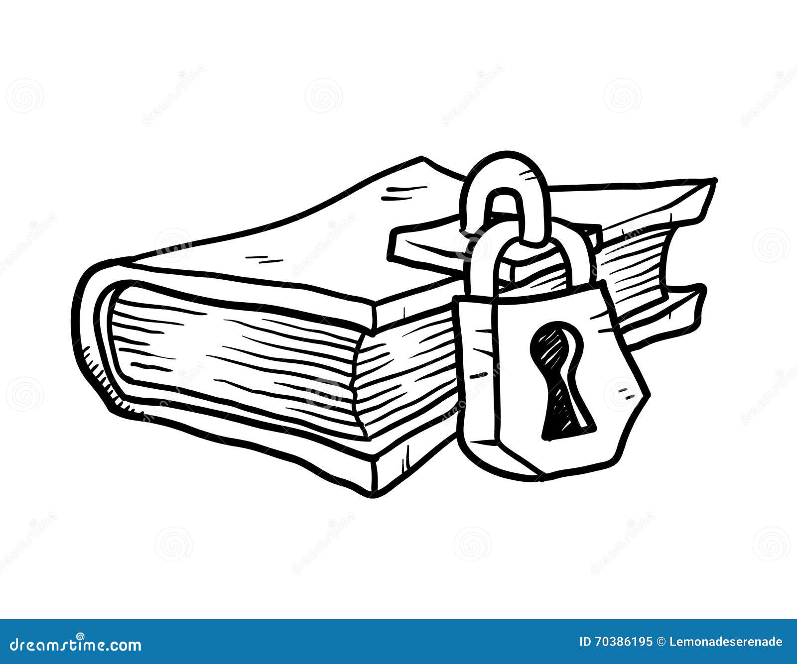Locked Book Doodle stock vector. Illustration of book - 70386195