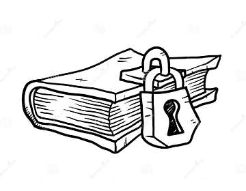 Locked Book Doodle stock vector. Illustration of book - 70386195