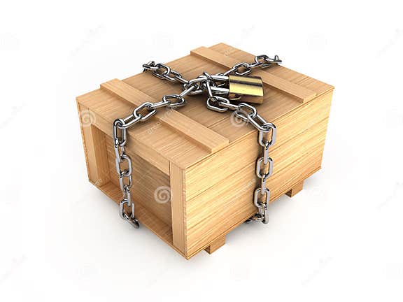 Locked box stock illustration. Illustration of chain - 12828615
