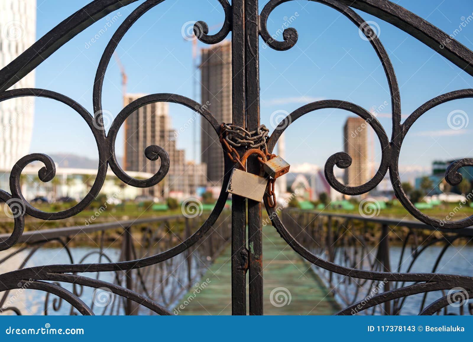 Locked City stock image. Image of rusty, urban, outdoors - 117378143