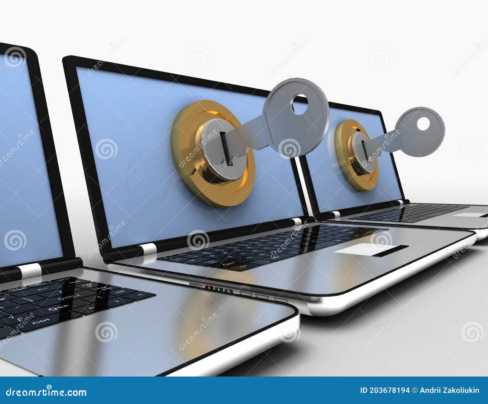 Locked Computer Concept. 3d Rendered Illustration Stock Illustration ...