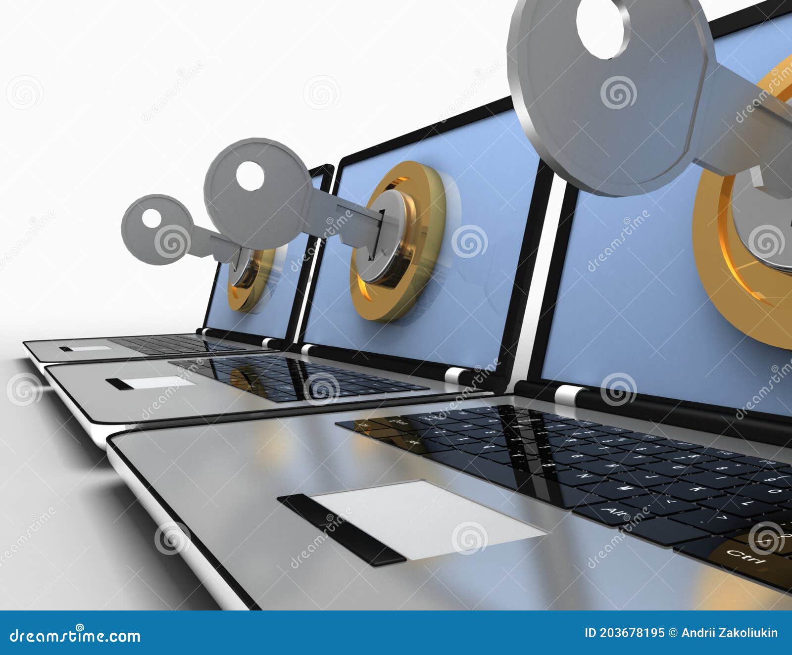 Locked Computer Concept. 3d Rendered Illustration Stock Illustration ...