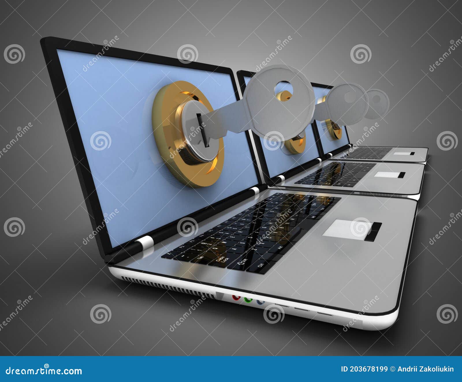 Locked Computer Concept. 3d Rendered Illustration Stock Illustration ...