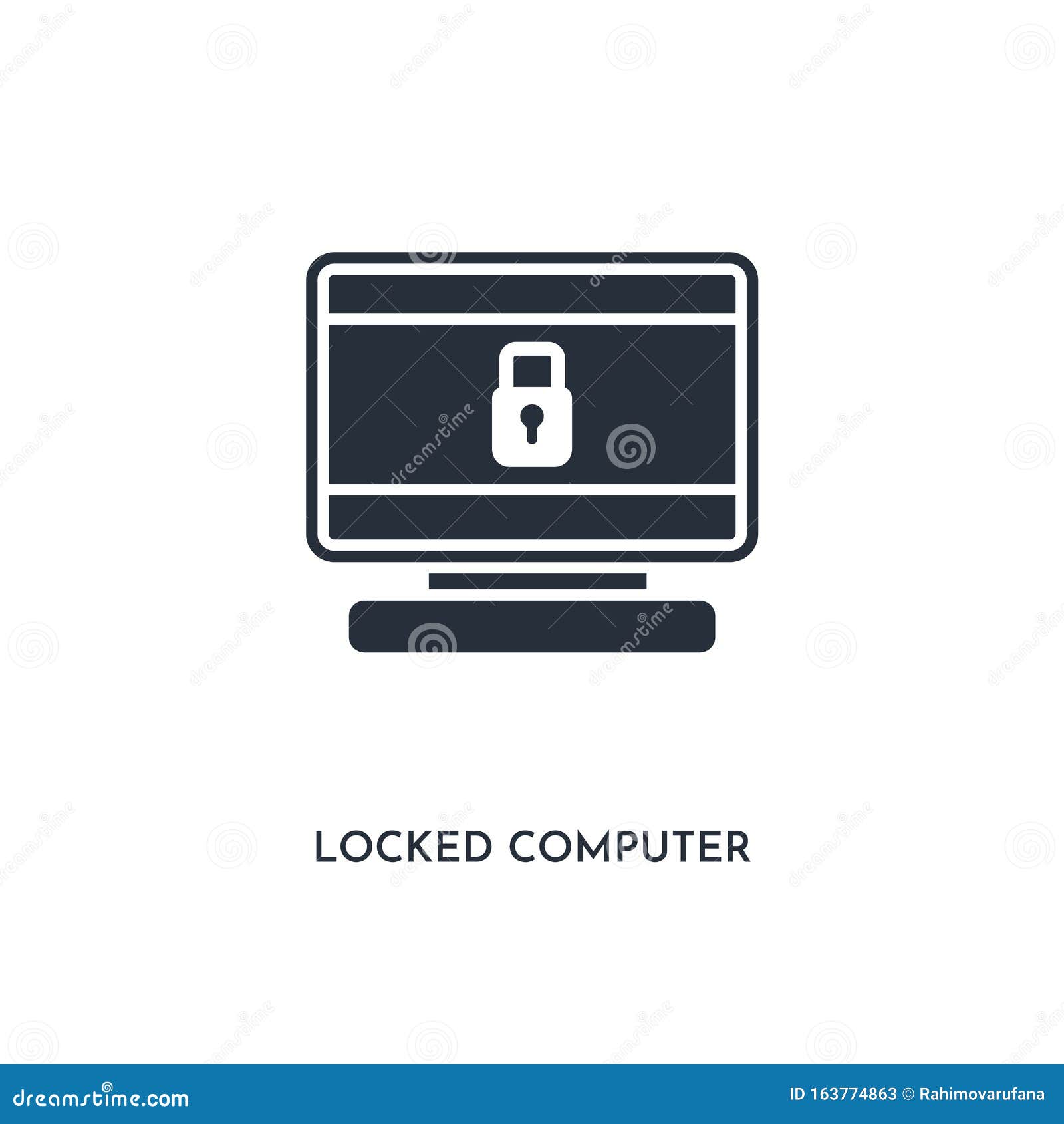 Locked Computer Icon. Simple Element Illustration. Isolated Trendy ...