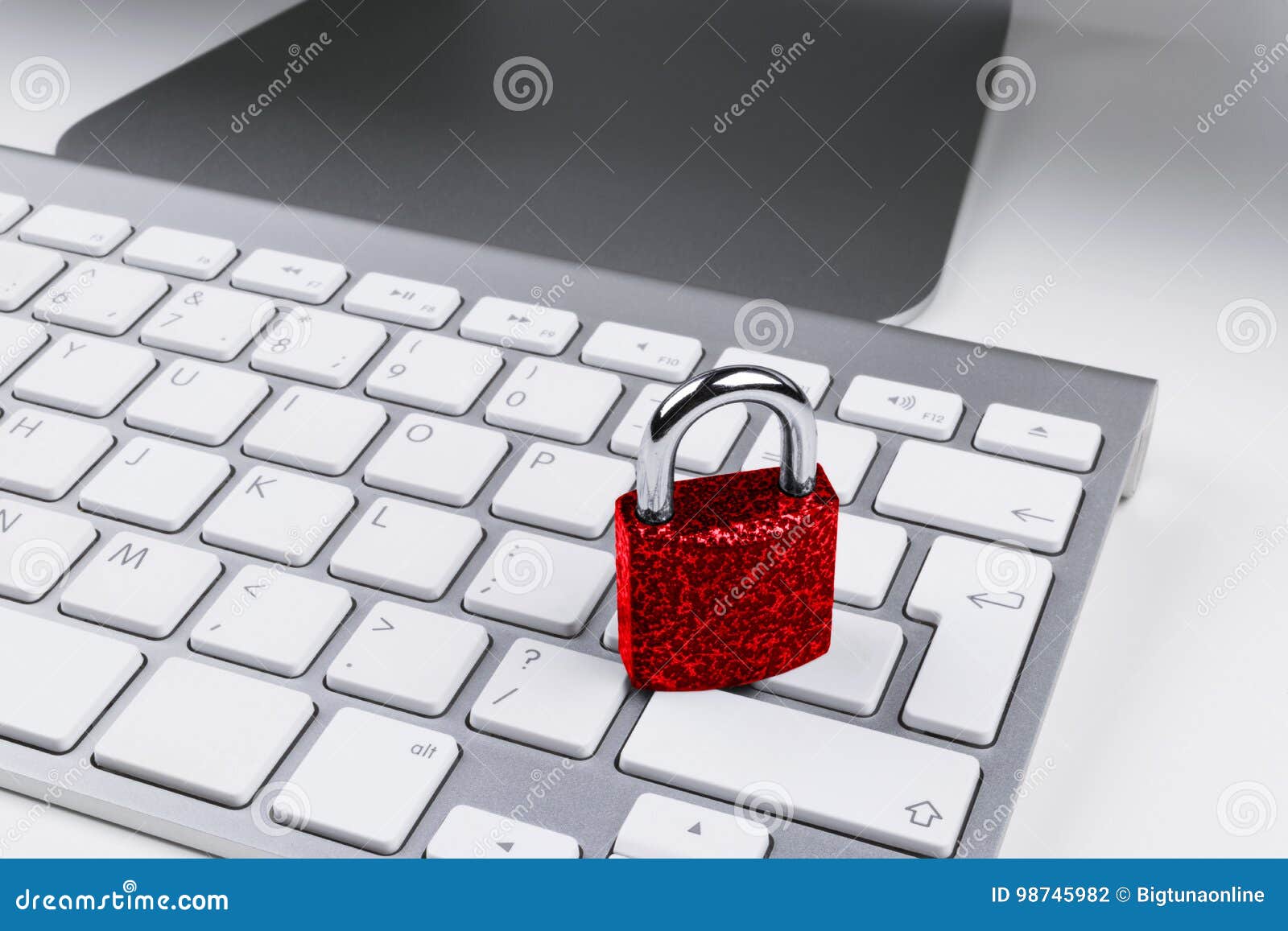 Locked Computer Safe from Virus or Malware Attack. Laptop Computer ...