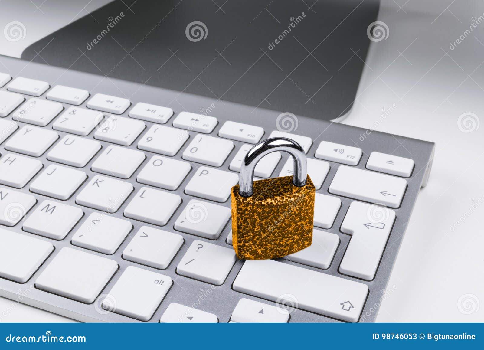 Locked Computer Safe from Virus or Malware Attack. Laptop Computer ...