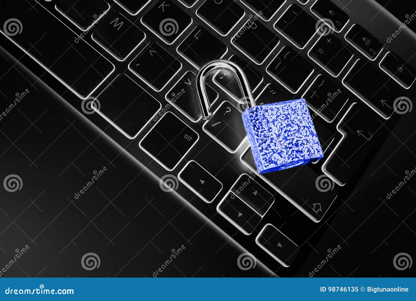 Locked Computer Safe from Virus or Malware Attack. Laptop Computer ...