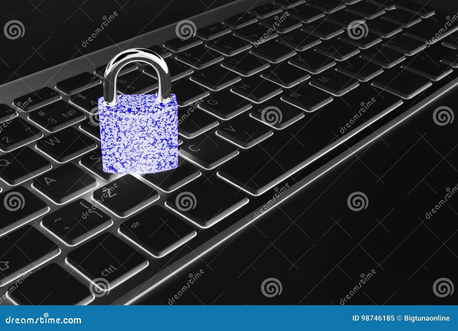 Locked Computer Safe from Virus or Malware Attack. Laptop Computer ...