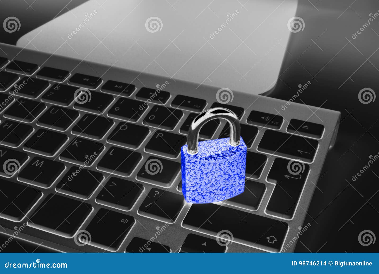 Locked Computer Safe from Virus or Malware Attack. Laptop Computer ...