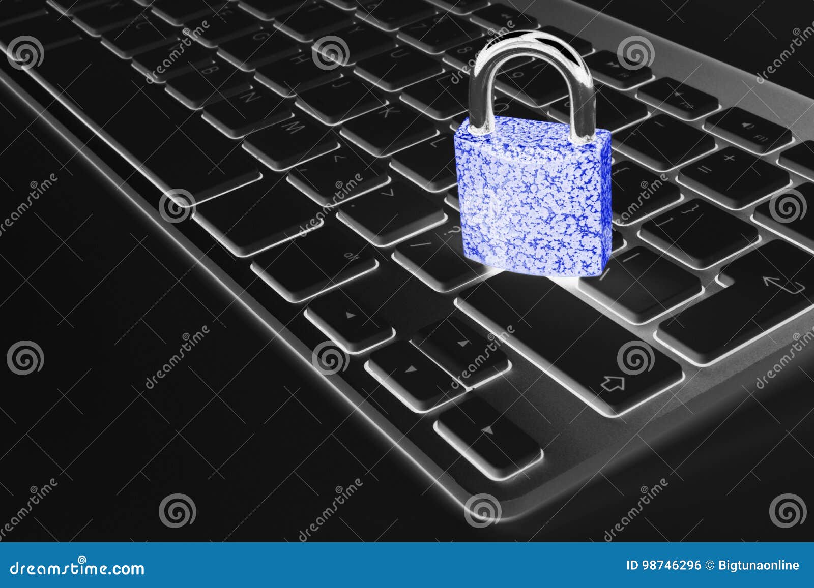 Locked Computer Safe from Virus or Malware Attack. Laptop Computer ...