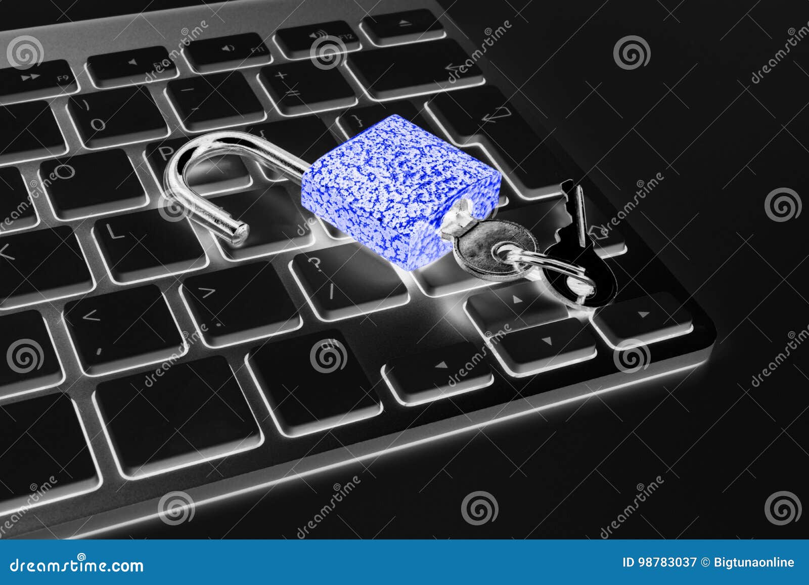 Locked Computer Safe from Virus or Malware Attack. Laptop Computer ...