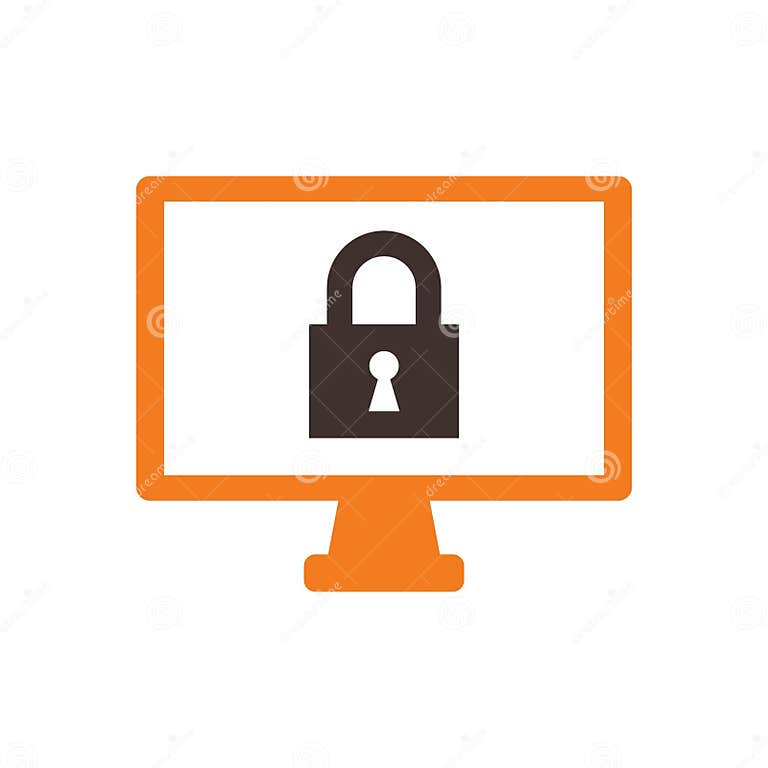Locked Computer Screen. Vector Illustration Decorative Design Stock ...