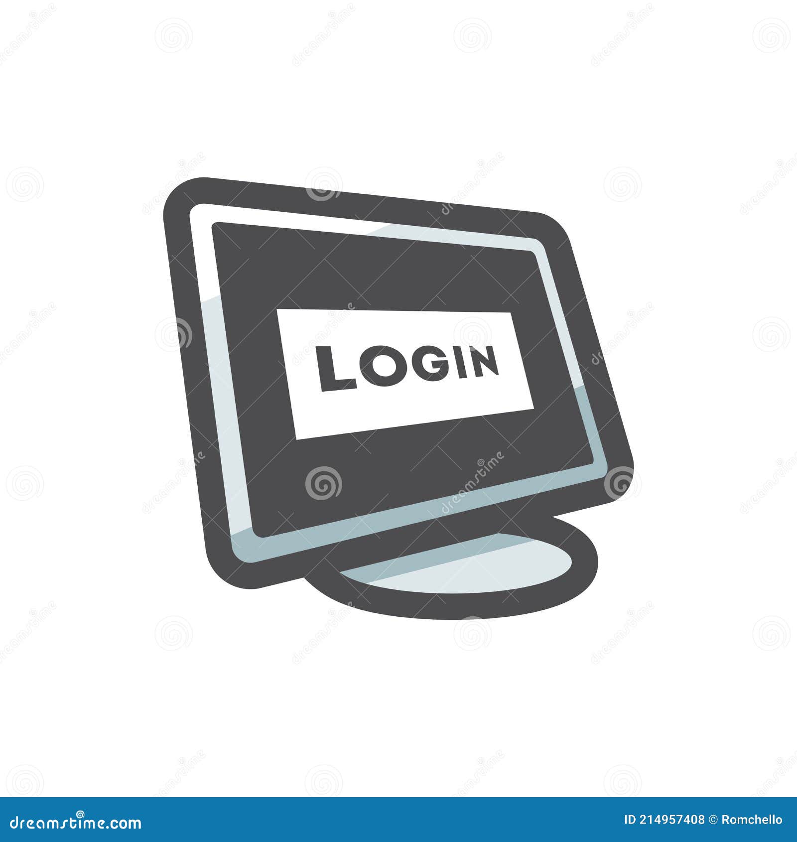 Locked Computer Security Vector Icon Cartoon Illustration Stock Vector ...