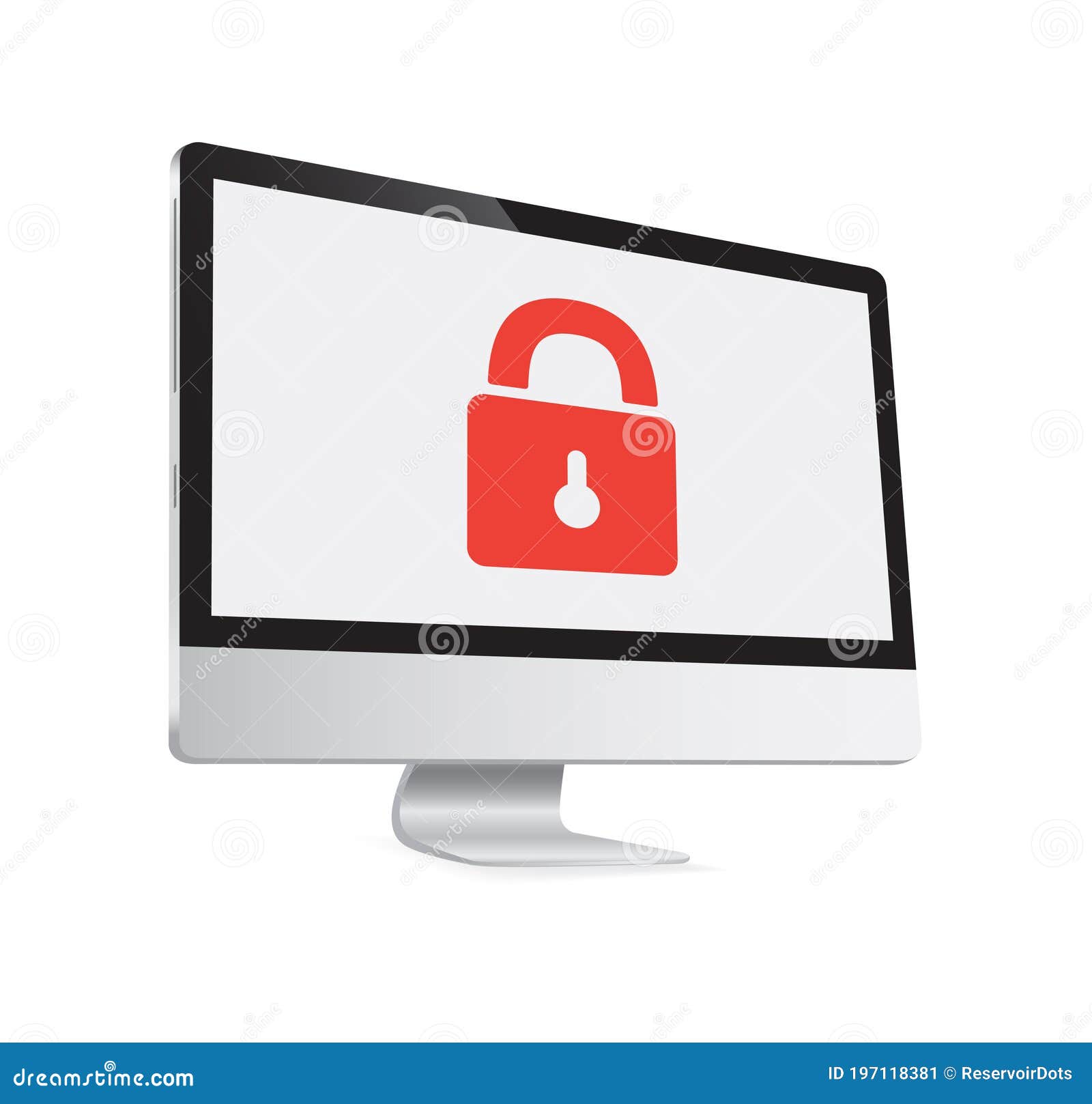 Locked Computer Vector stock vector. Illustration of locked - 197118381