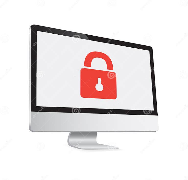Locked Computer Vector stock vector. Illustration of locked - 197118381