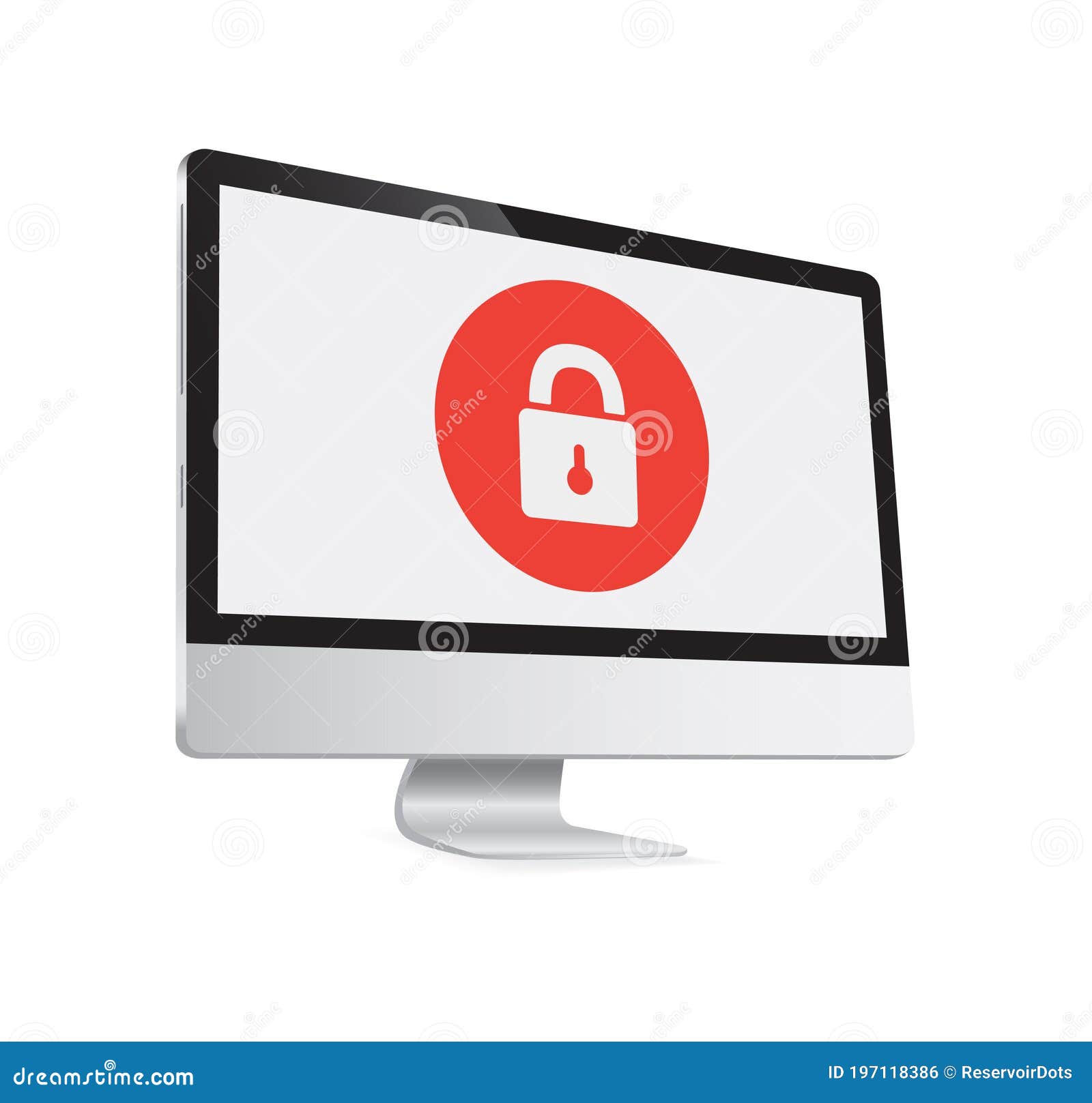 Locked Computer Vector stock vector. Illustration of computer - 197118386