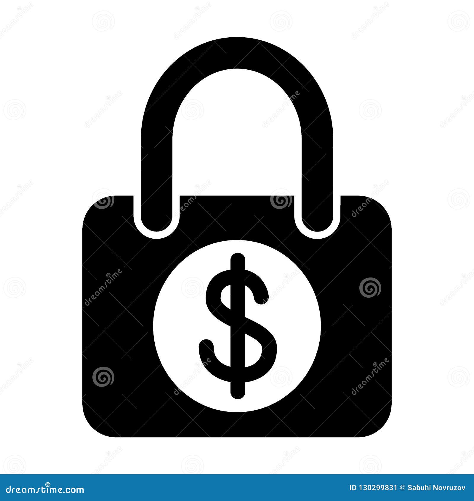 Locked Dollar Line Icon. Lock With Dollar Sign Vector Illustration ...