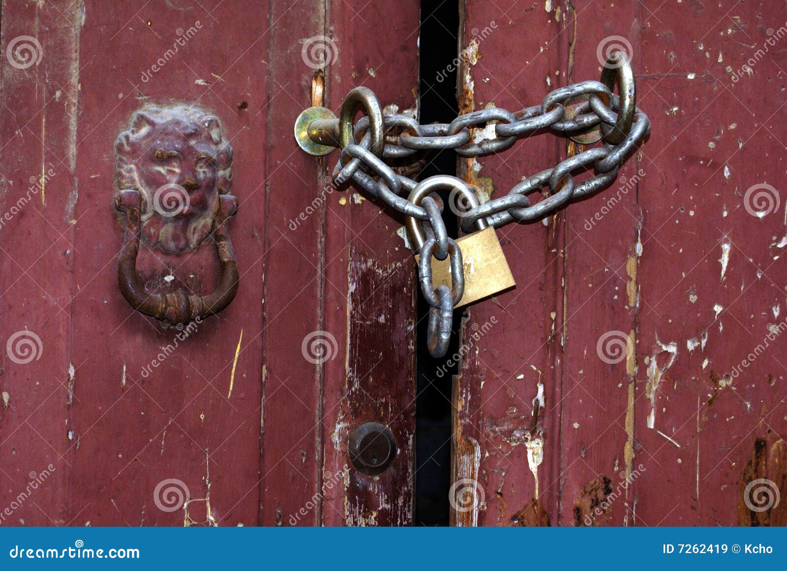 Locked door closeup stock image. Image of detail, gate - 7262419
