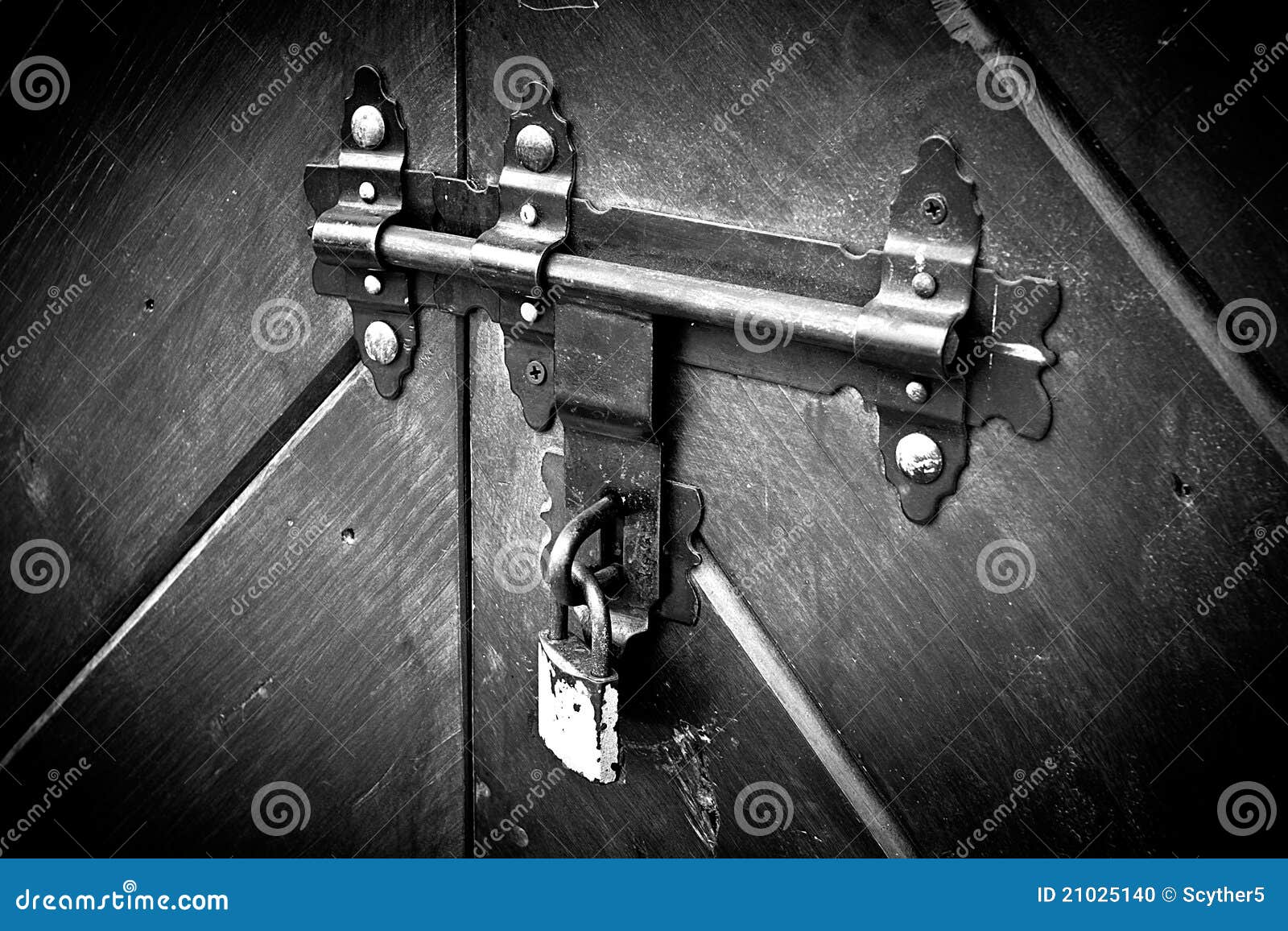 Locked door. Old lock. stock photo. Image of urban, protection - 21025140