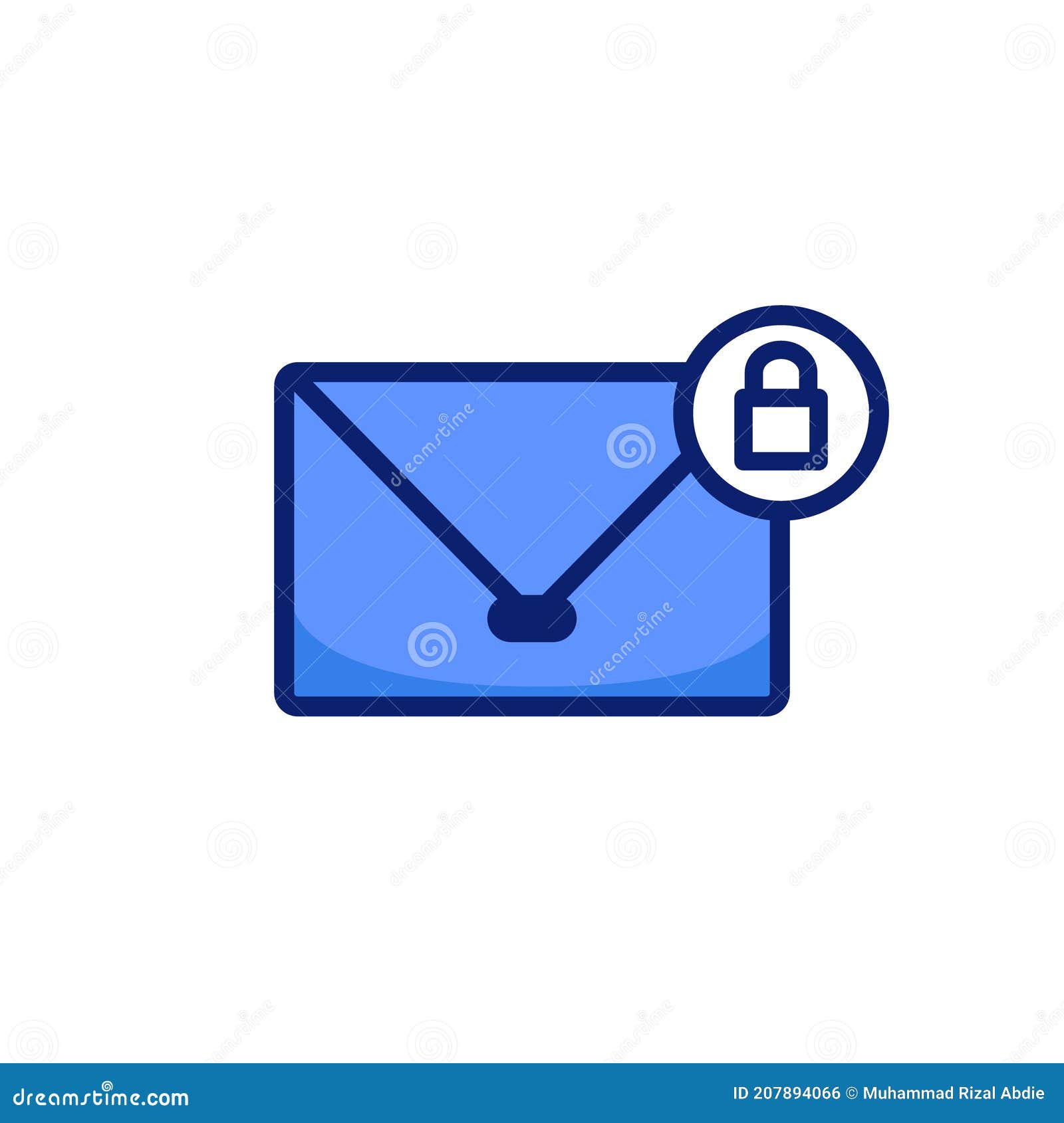 Locked Email Mail Envelope Icon with Padlock Sign Symbol Vector Stock ...