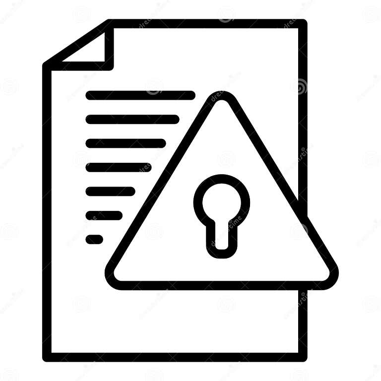 Locked File Icon, Outline Style Stock Vector - Illustration of outline ...