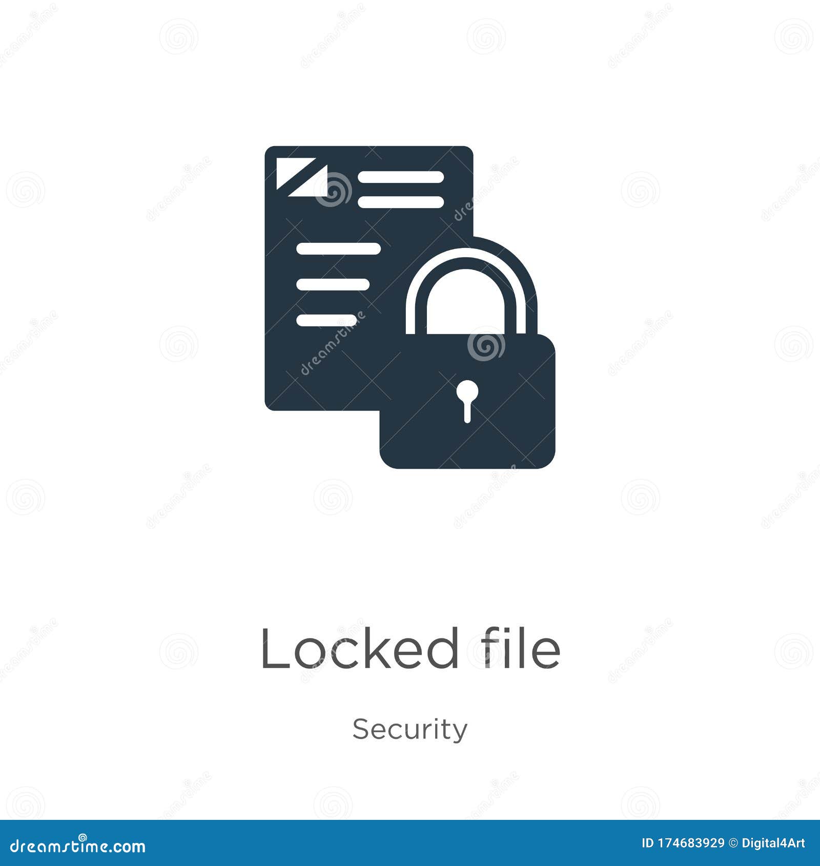 Locked File Icon Vector. Trendy Flat Locked File Icon from Security ...
