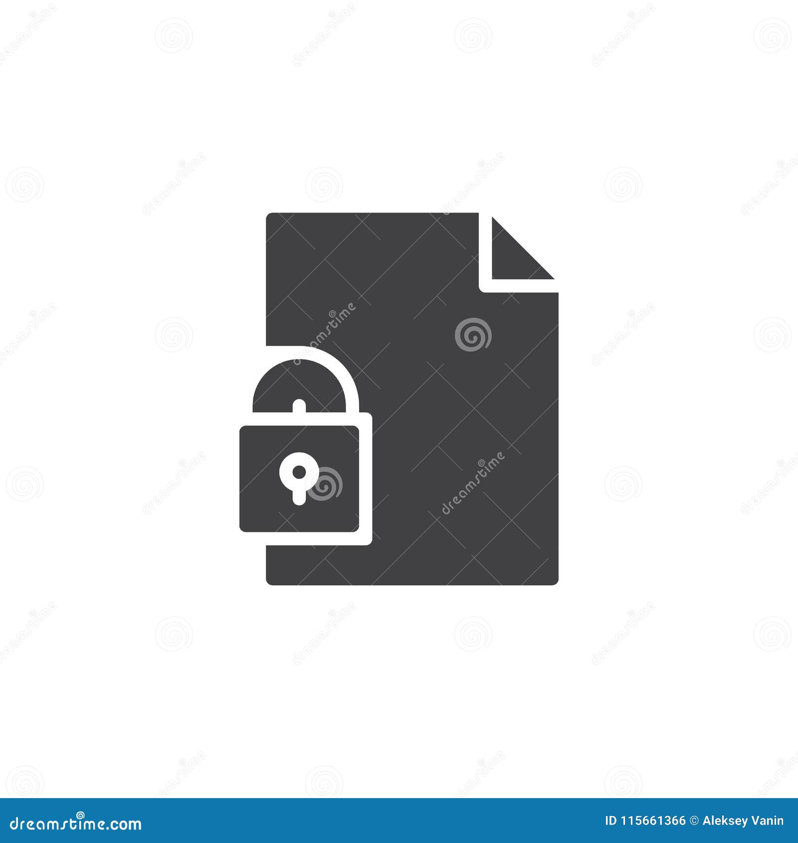 Locked file vector icon stock vector. Illustration of locked - 115661366