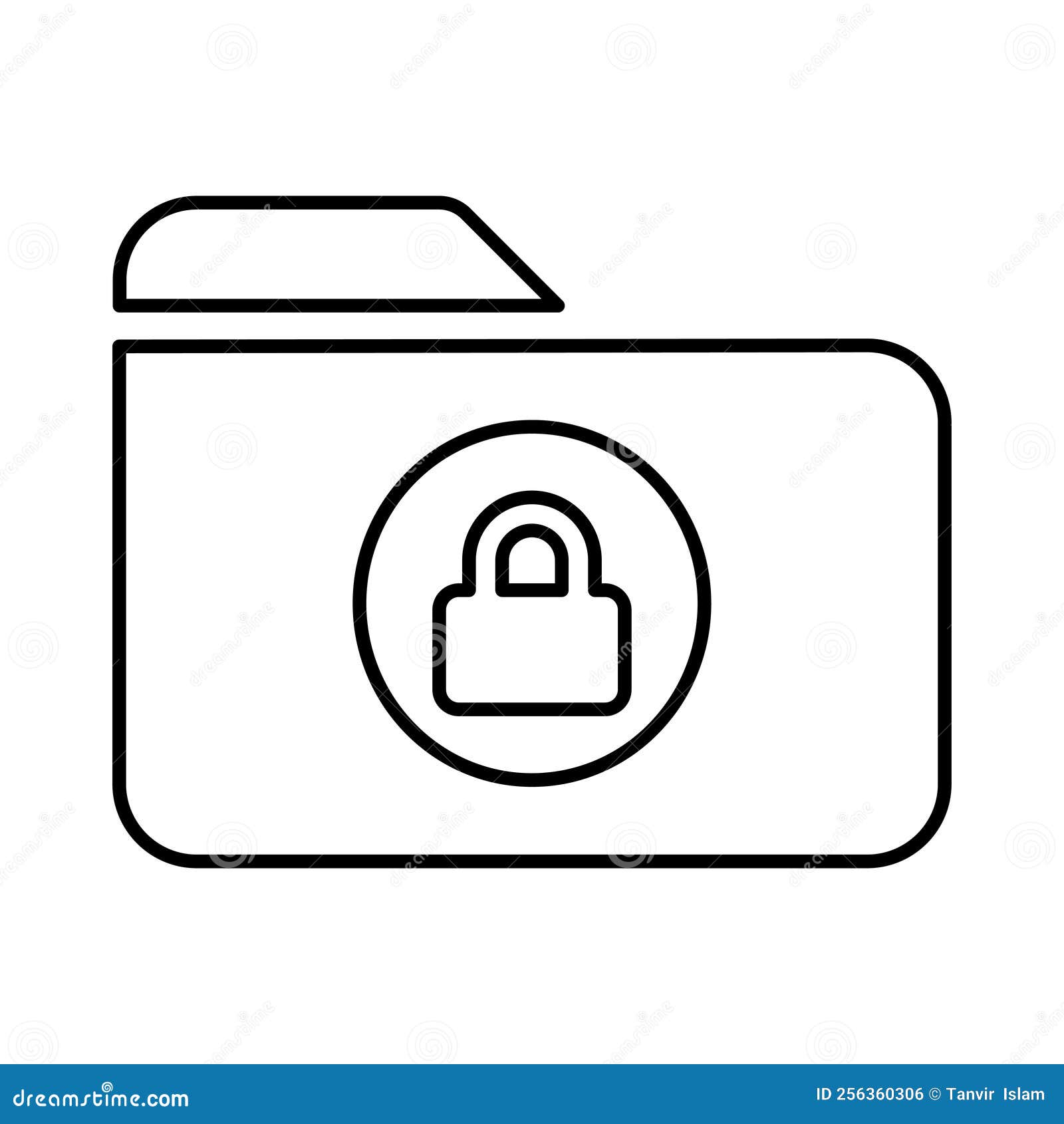 Locked folder Icon stock vector. Illustration of protection - 256360306